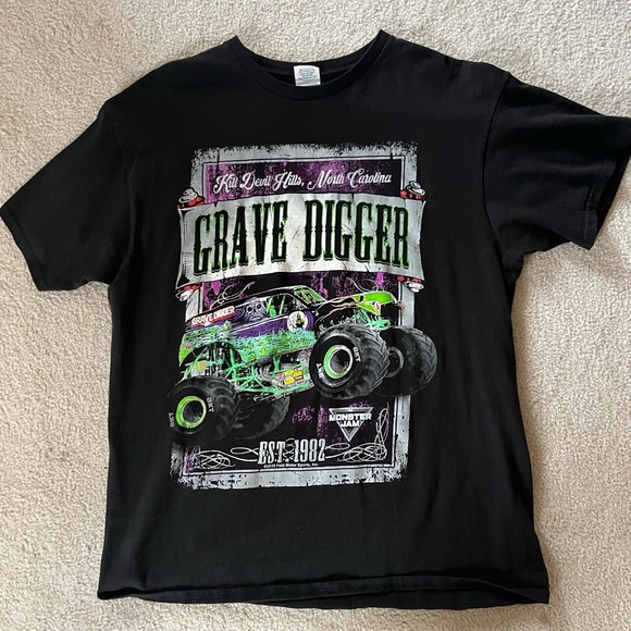 monster jam | Shirts | Monster Jam Grave Digger Adult Tshirt | Poshmark